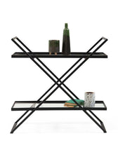 Deco Moore | Studio - JOHNSON BLACK STEEL AND GLASS CONSOLE TABLE