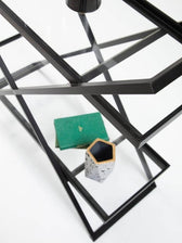 Deco Moore | Studio - JOHNSON BLACK STEEL AND GLASS CONSOLE TABLE