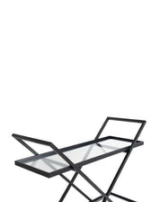 Johnson Black Steel & Glass Console Table